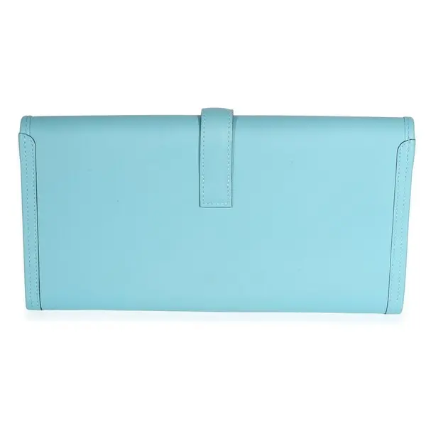 Hermès Bleu Saint Cyr Swift Jige Elan 29 Clutch - Blue