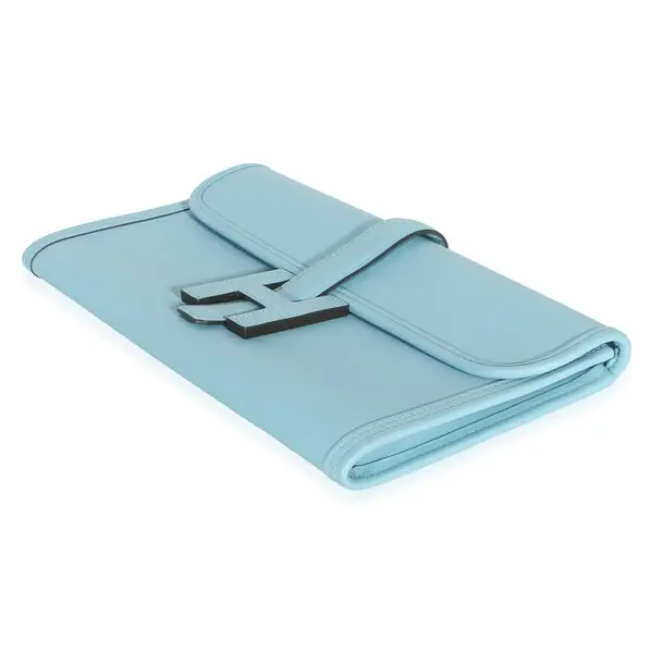 Hermès Bleu Saint Cyr Swift Jige Elan 29 Clutch - Blue
