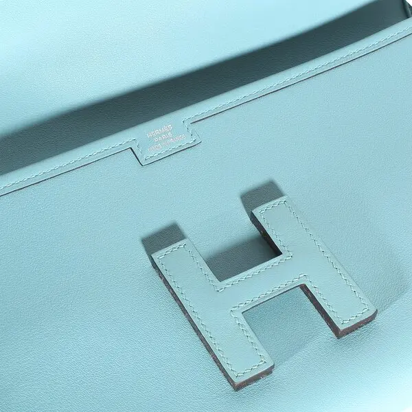 Hermès Bleu Saint Cyr Swift Jige Elan 29 Clutch - Blue