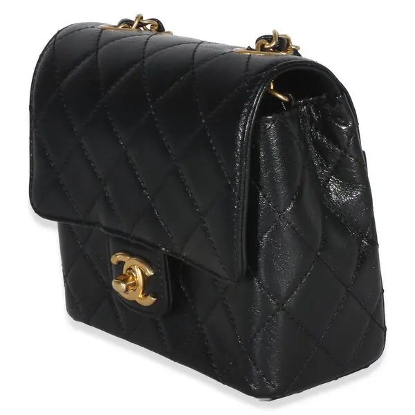 Chanel Quilted Goatskin Square Flap Bag - Black