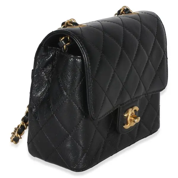 Chanel Quilted Goatskin Square Flap Bag - Black