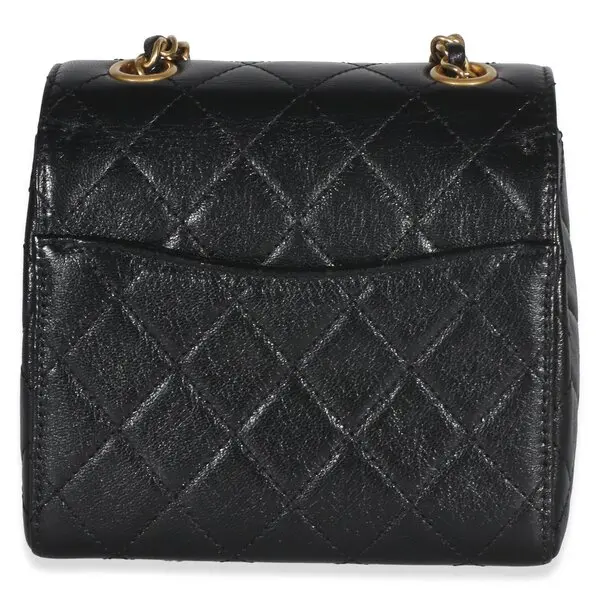 Chanel Quilted Goatskin Square Flap Bag - Black