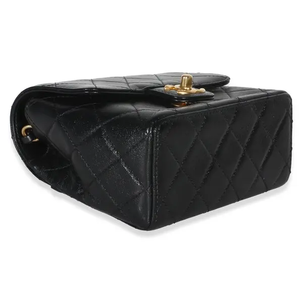 Chanel Quilted Goatskin Square Flap Bag - Black