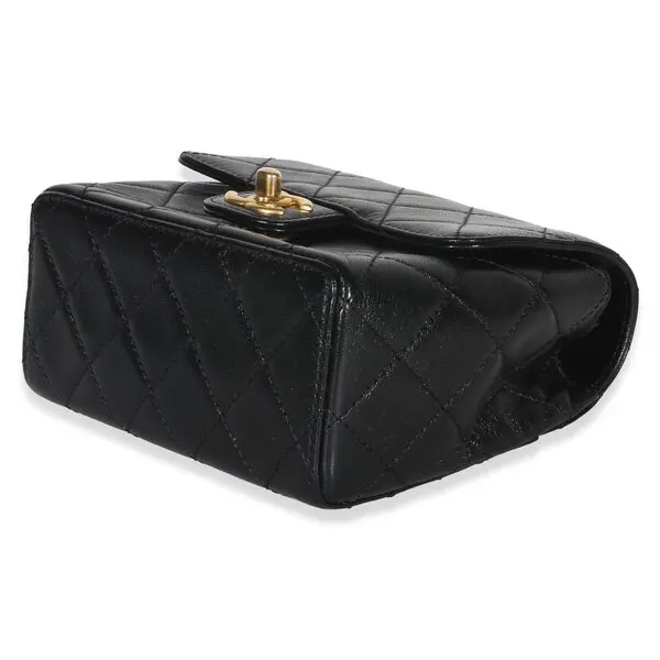 Chanel Quilted Goatskin Square Flap Bag - Black