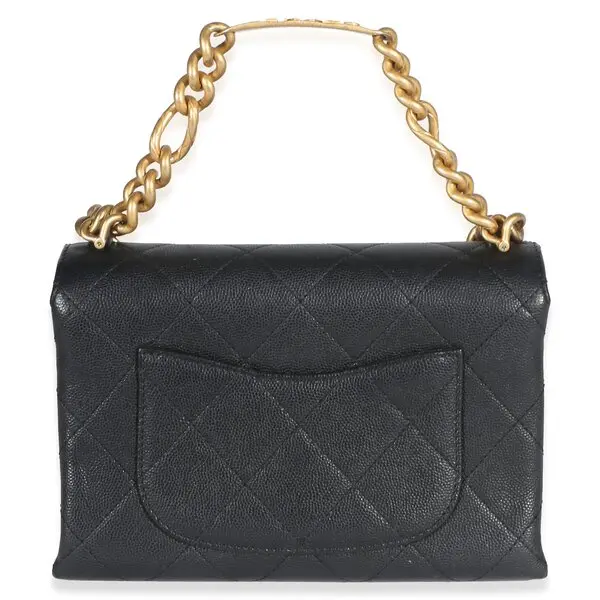 Chanel Quilted Caviar Flap Bag With Chain Strap
