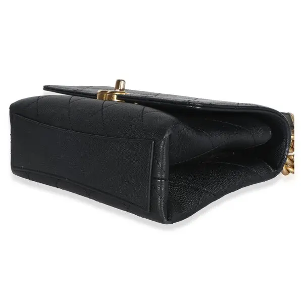 Chanel Quilted Caviar Flap Bag With Chain Strap