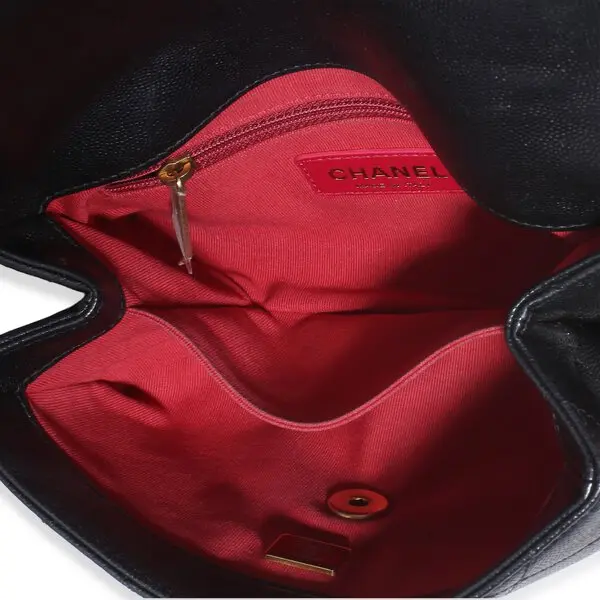 Chanel Quilted Caviar Flap Bag With Chain Strap