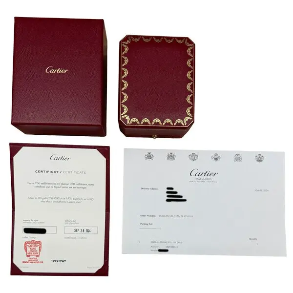 Cartier Yellow Gold Love Single Hoop Earring