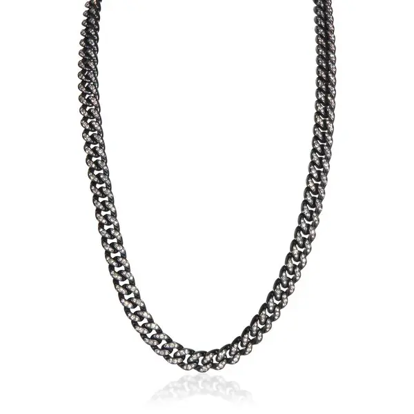 David Yurman Diamond Curb Chain Necklace - Titanium