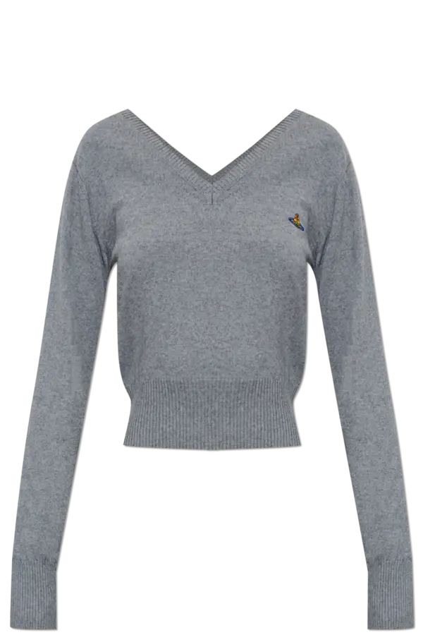 VIVIENNE WESTWOOD Beatrice V-neck Sweater - Grey