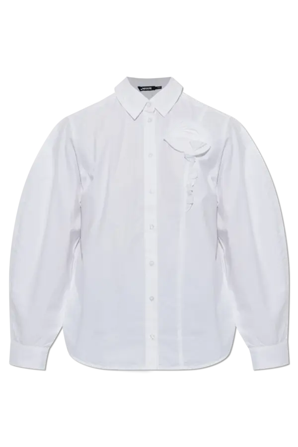 ROTATE BY BIRGER CHRISTENSEN Cotton Shirt With Applique - White