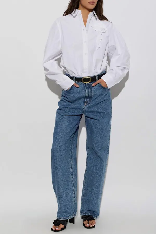 ROTATE BY BIRGER CHRISTENSEN Cotton Shirt With Applique