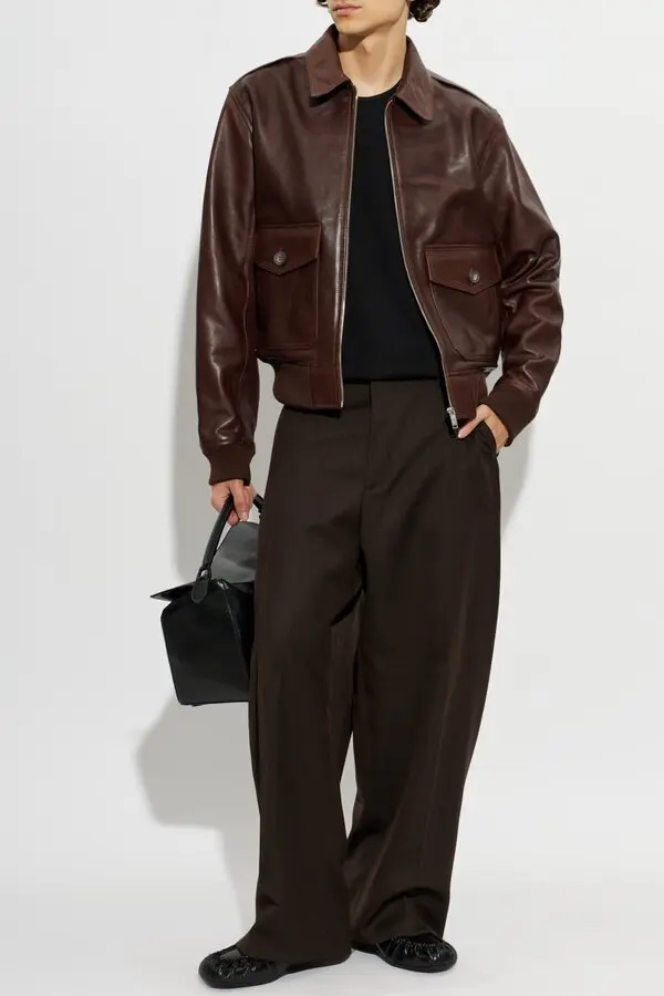 A.p.c. Leather Bomber Jacket