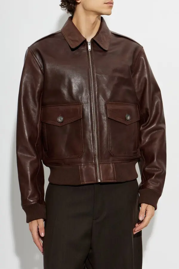 A.p.c. Leather Bomber Jacket