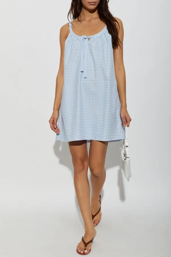 Posse Lila Cotton Mini Dress With Gingham Checks
