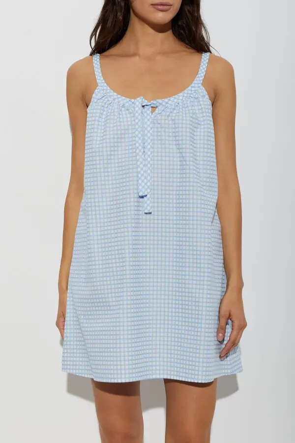 Posse Lila Cotton Mini Dress With Gingham Checks