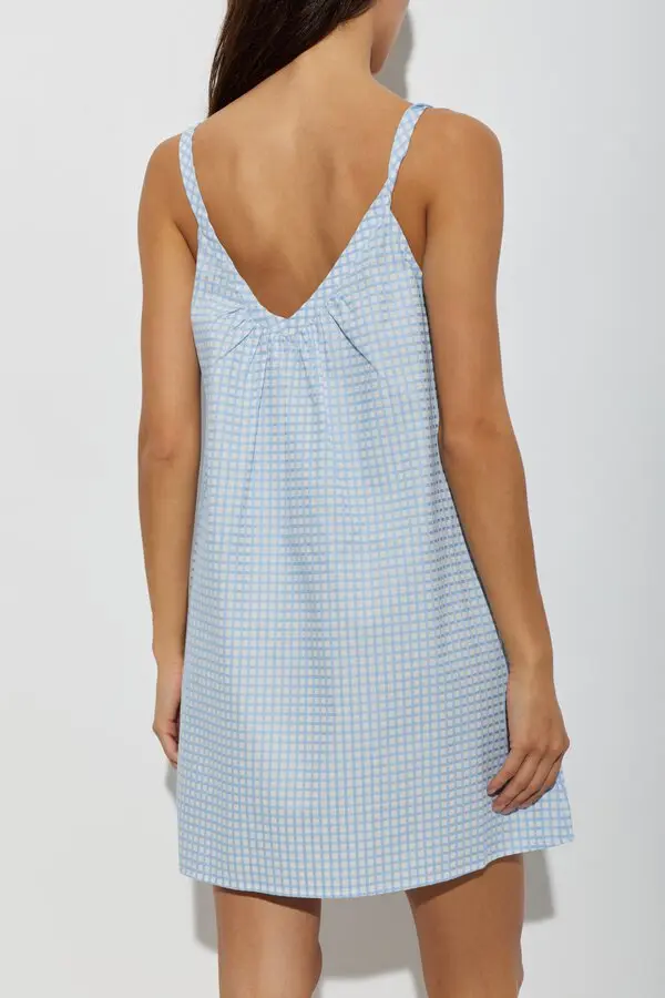 Posse Lila Cotton Mini Dress With Gingham Checks