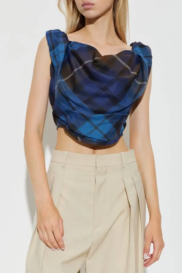 VIVIENNE WESTWOOD Sunday' Tartan Wool Crop Top