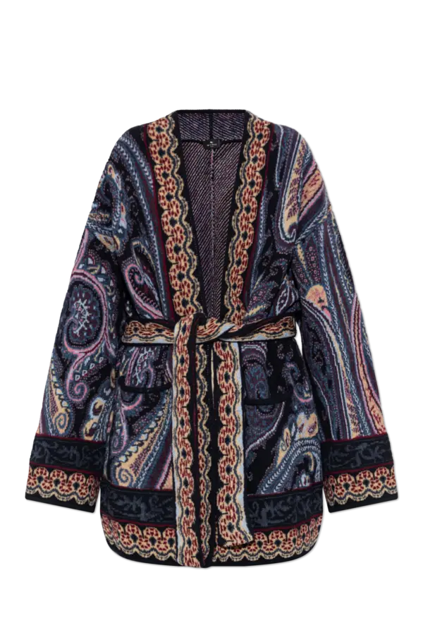 Etro Patterned Belted Cardigan