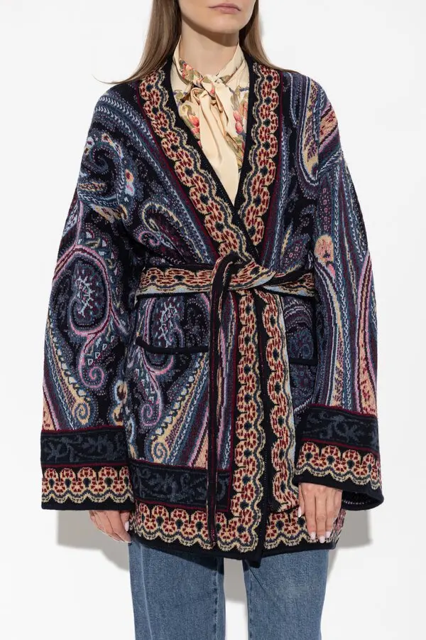 Etro Patterned Belted Cardigan