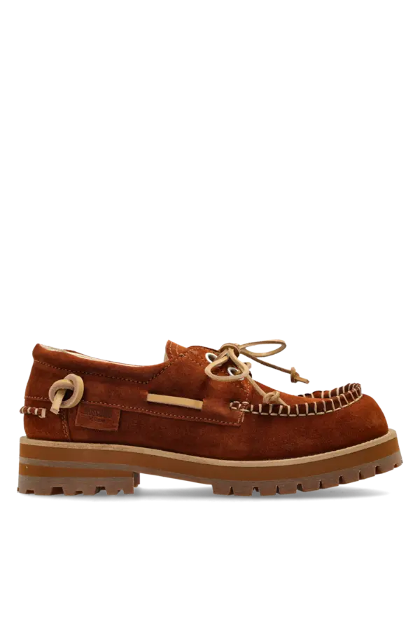 Moschino Suede Lace-up Flats