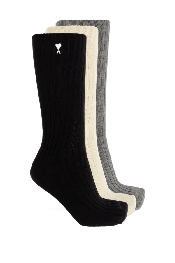 AMI Paris Three-pack Of Socks