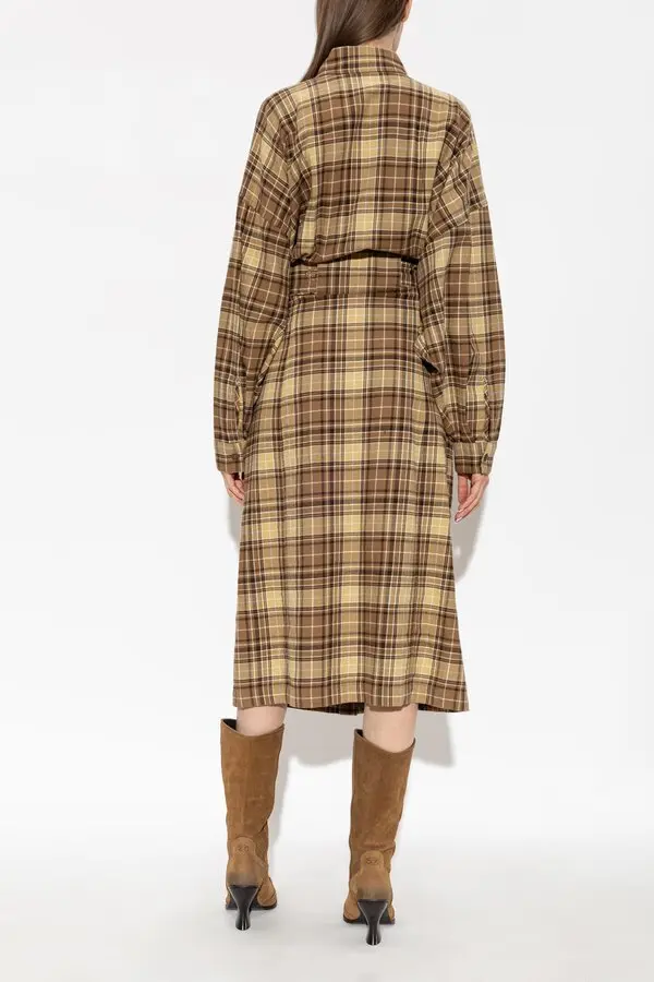 DIESEL® D-edalus Midi Shirt Dress With Belt In Check
