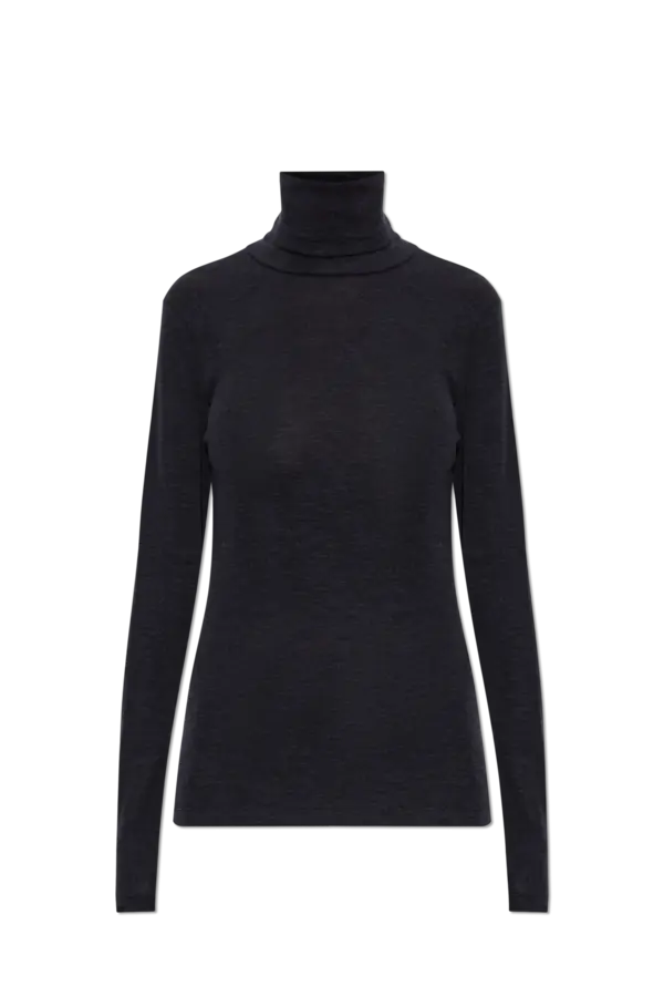 RÓHE Wool Turtleneck With Ribbed Collar - Grey