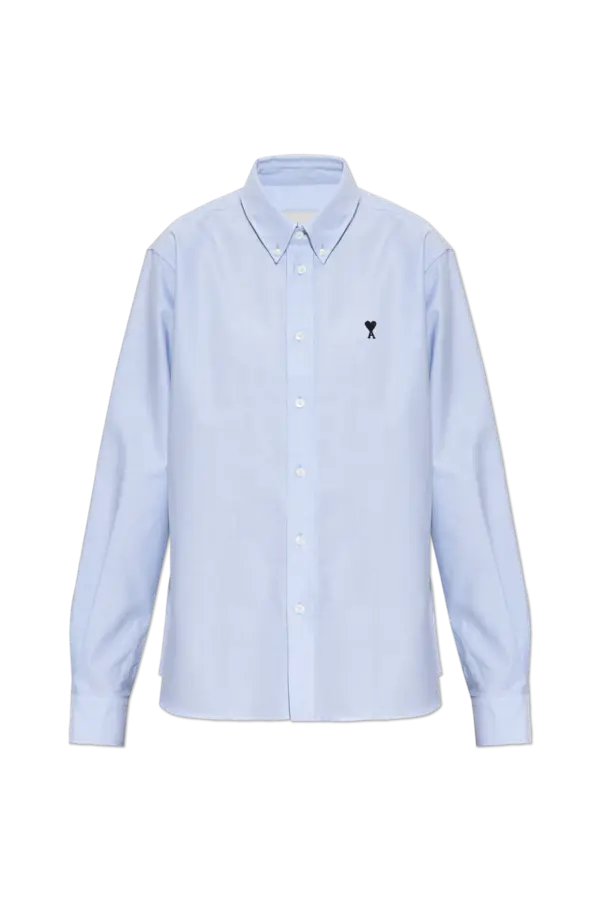 AMI Paris Cotton Shirt With Embroidered Logo