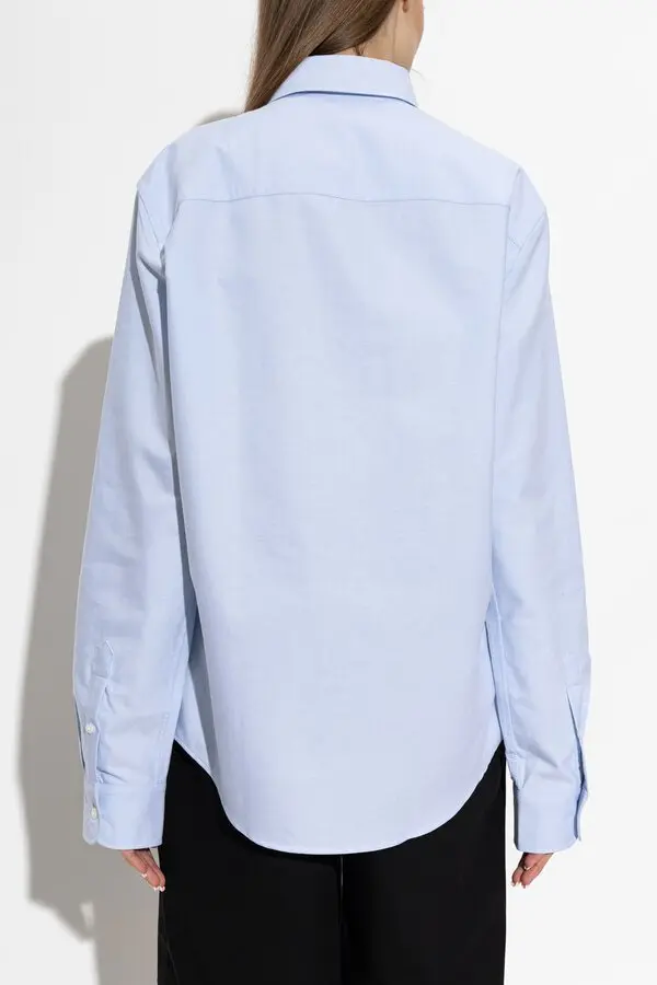 AMI Paris Cotton Shirt With Embroidered Logo