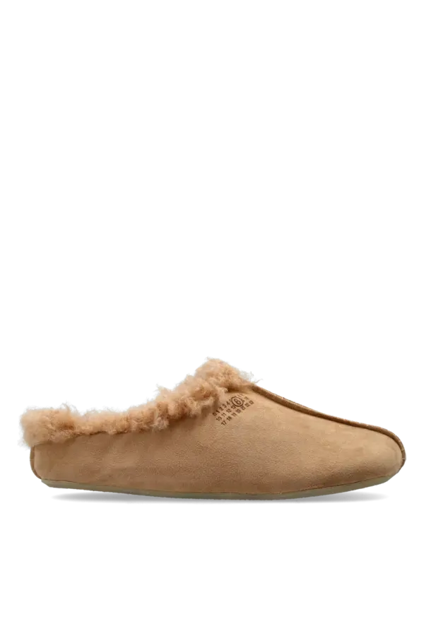 MAISON MARGIELA Suede Slides With Logo