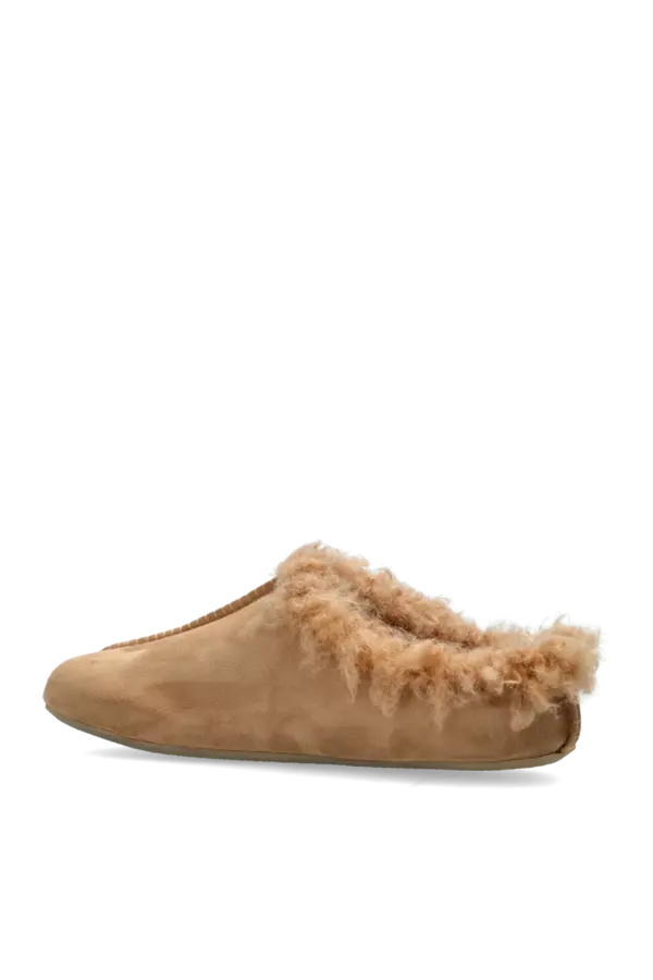 MAISON MARGIELA Suede Slides With Logo
