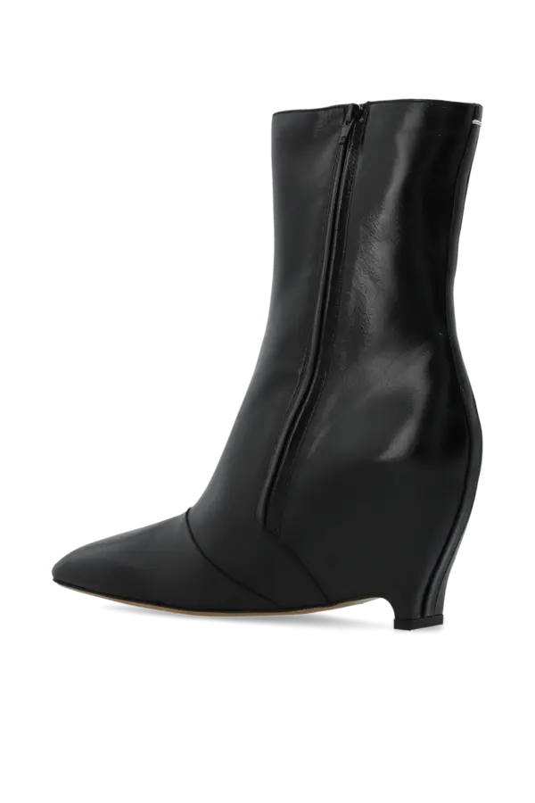 MAISON MARGIELA Leather Wedge Ankle Boots