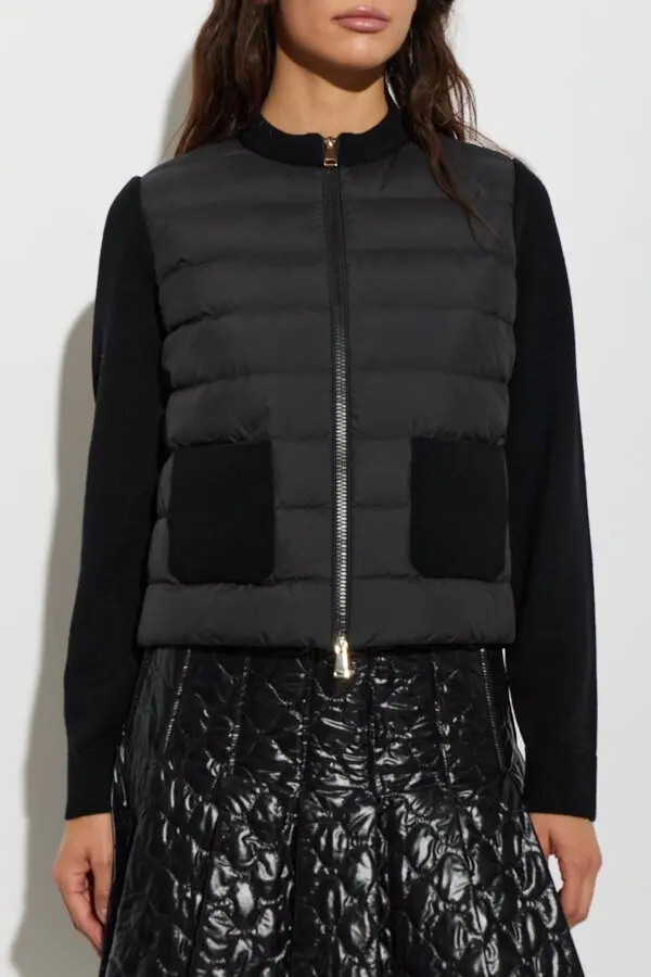 Moncler Cardigan With Quilted Front