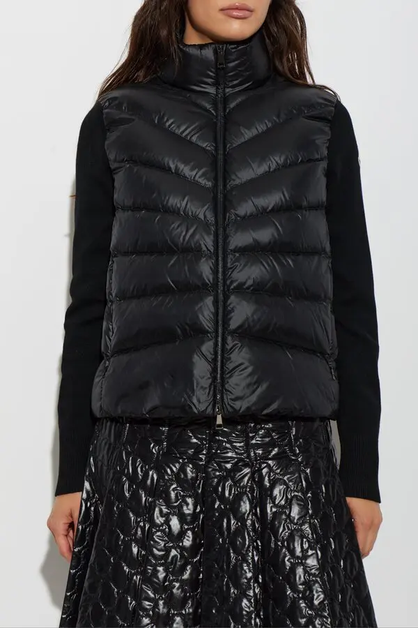 Moncler Cardigan With Mixed Materials