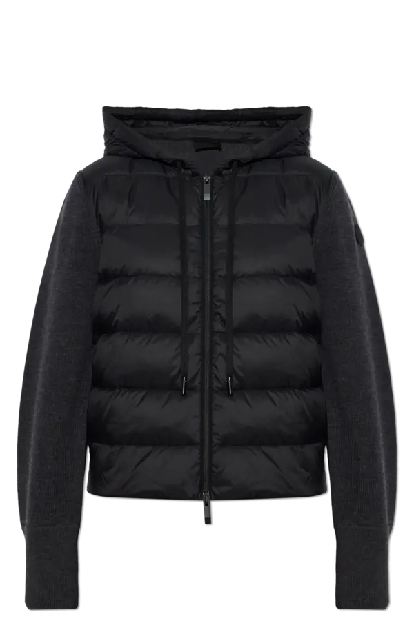 Moncler Cardigan With Quilted Front - Grey
