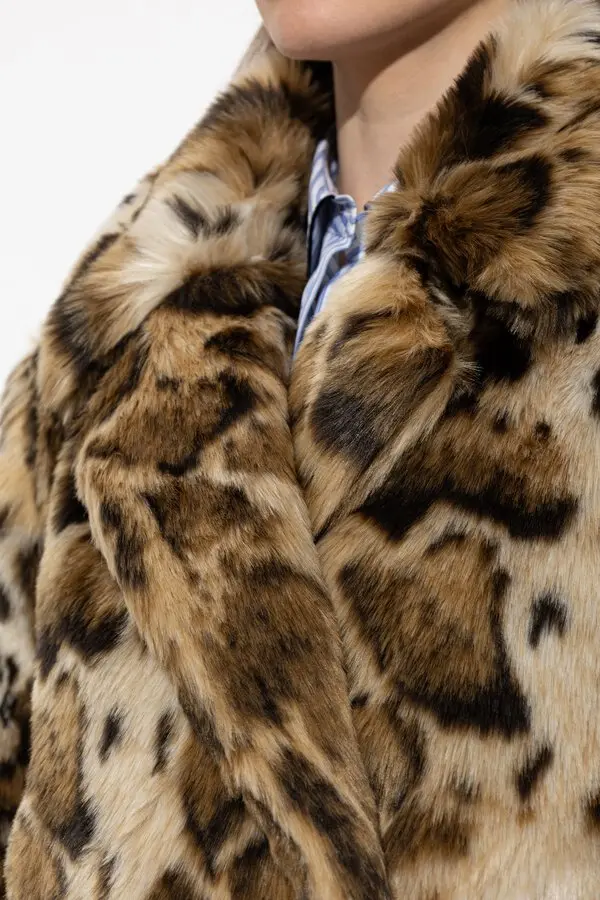 Etro Faux Fur Leopard Print Coat