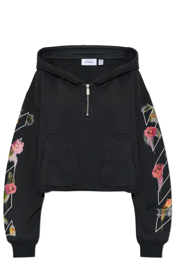Off-White Cropped Sweatshirt With Logo
