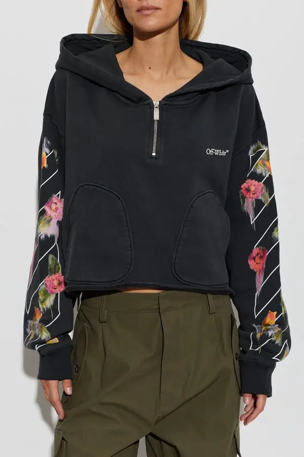 Off-White Cropped Sweatshirt With Logo