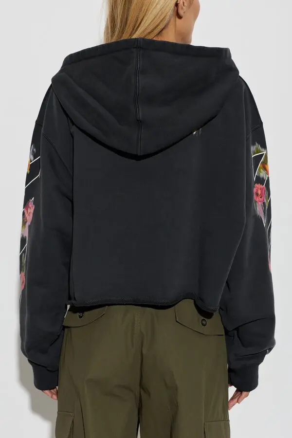 Off-White Cropped Sweatshirt With Logo