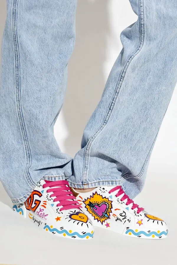 Dolce & Gabbana Leather Sports Shoes With Logo