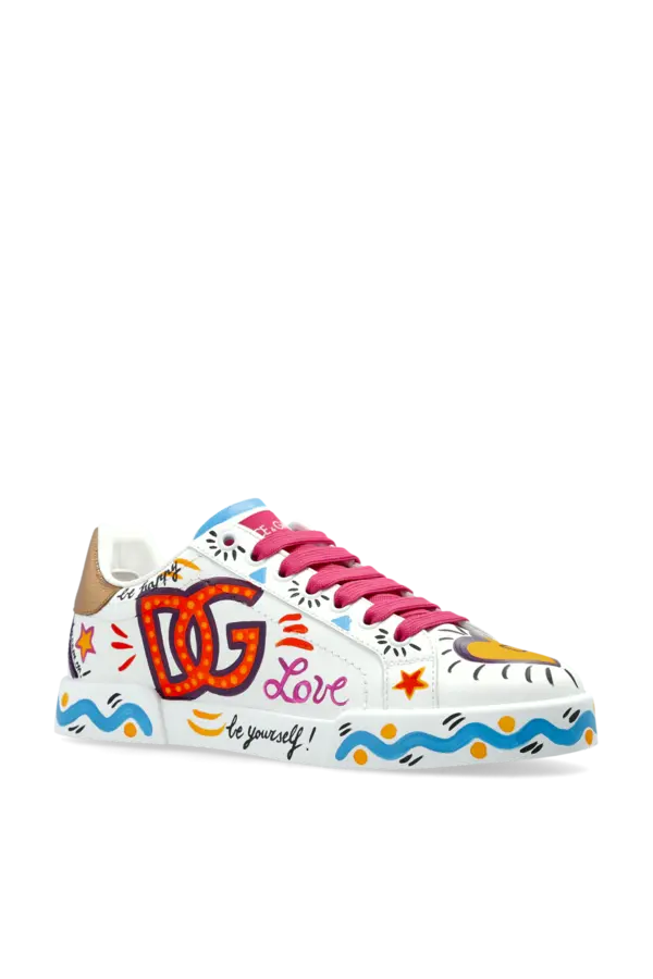 Dolce & Gabbana Leather Sports Shoes With Logo