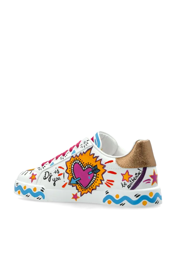 Dolce & Gabbana Leather Sports Shoes With Logo