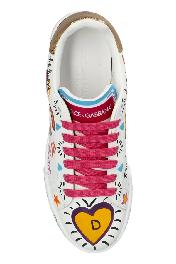 Dolce & Gabbana Leather Sports Shoes With Logo