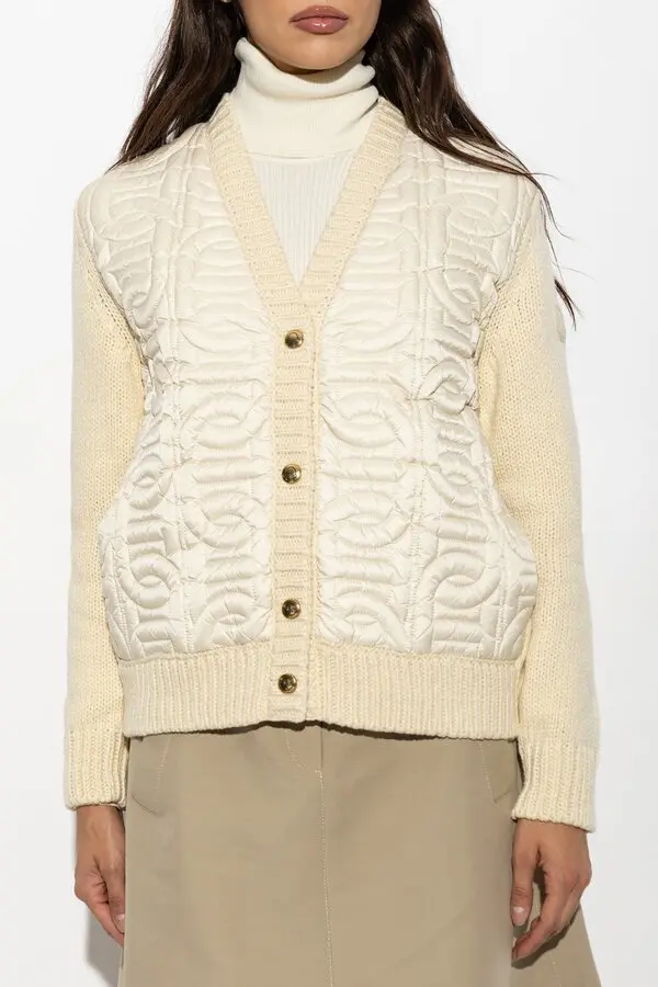 Moncler Cardigan With Quilted Front