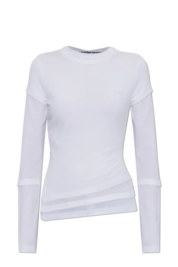 Alexander Wang Long Sleeve T-shirt With Layered Detail - White