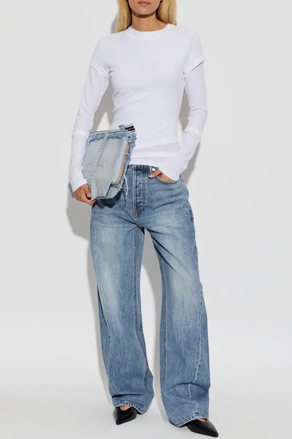 Alexander Wang Long Sleeve T-shirt With Layered Detail - White