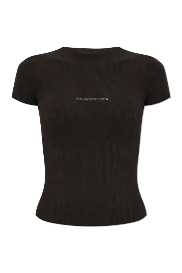 Alexander Wang Ribbed Knit "z" Logo Top