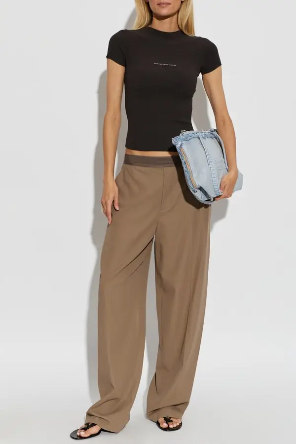 Alexander Wang Ribbed Knit "z" Logo Top