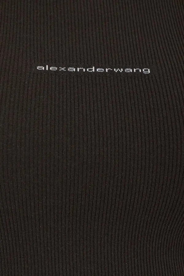Alexander Wang Ribbed Knit "z" Logo Top